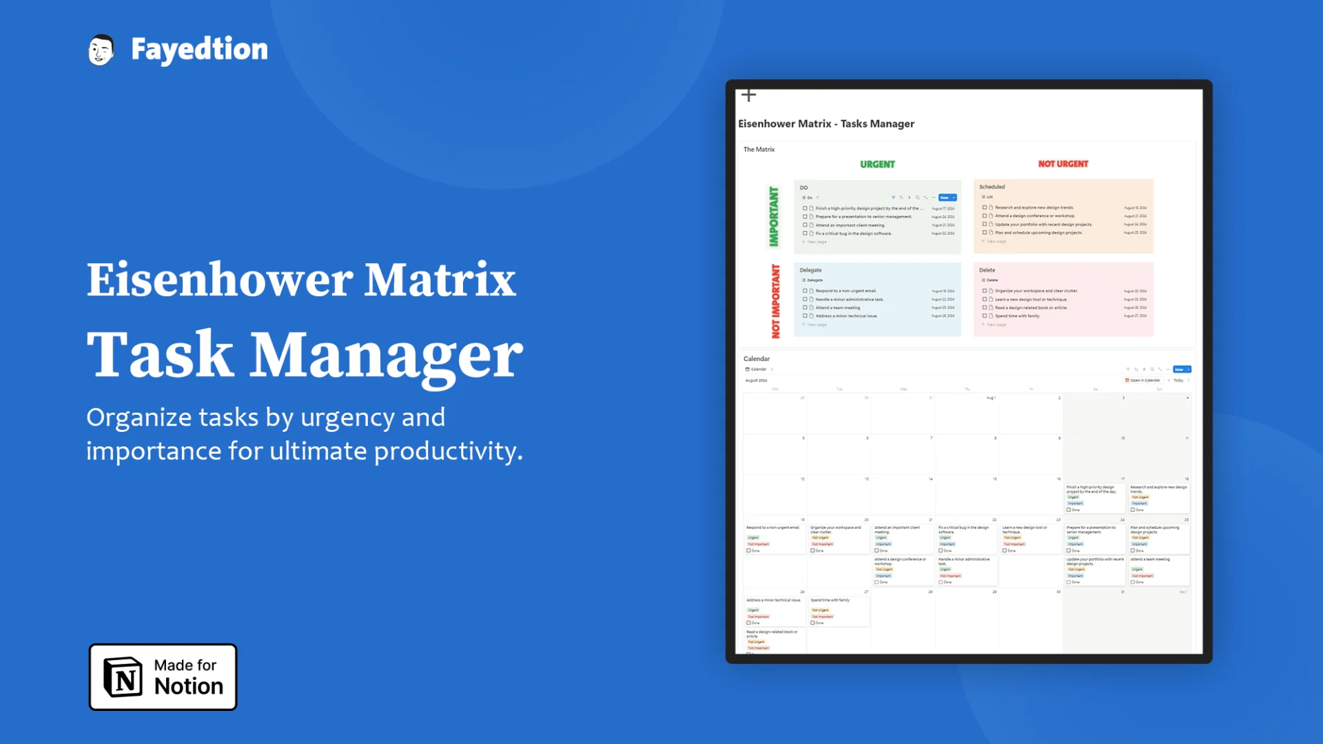 Eisenhower Matrix Task Manager | Fayed - Fayedtion