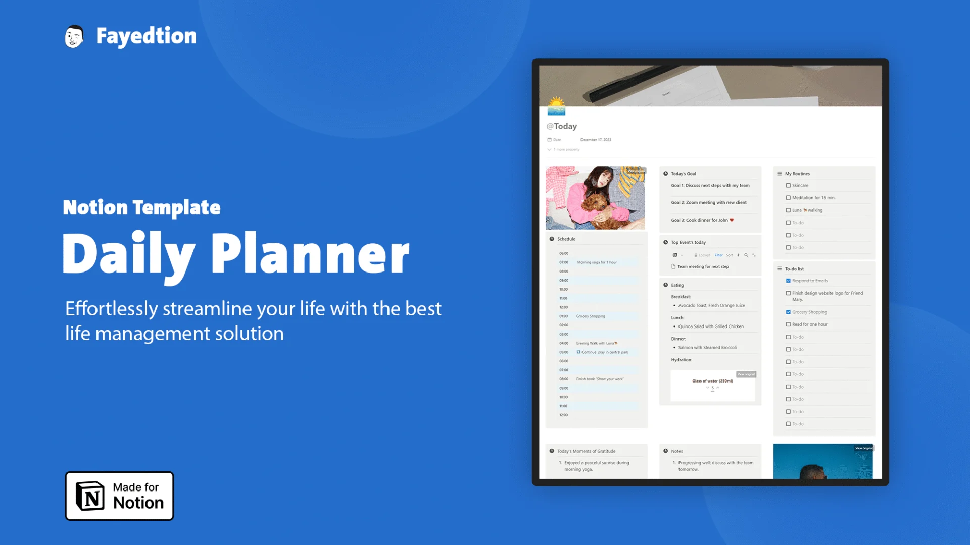 Organize Your Day with the Ultimate Notion Daily Planner Template | Fayed - Fayedtion